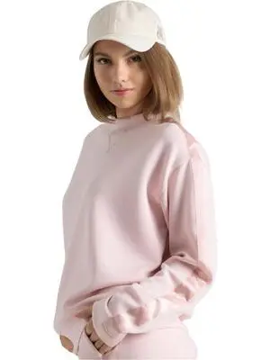 LE FAFO Lightweight Sweatshirt With Rhinestone Detail - Light Pink