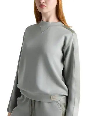 LE FAFO Lightweight Sweatshirt With Rhinestone Detail - Sage Green