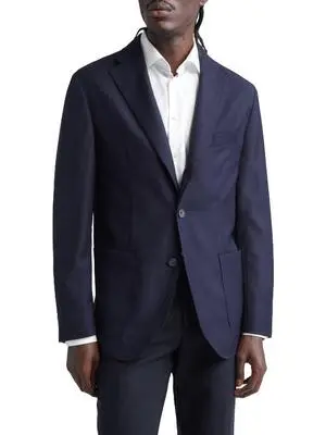 Eton Textured Knit Wool Sport Coat - Navy