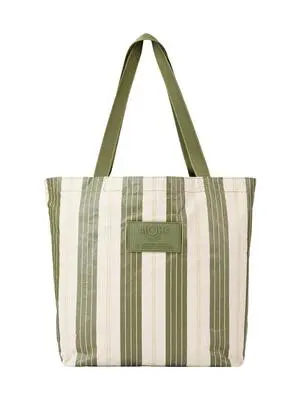 ALOHA COLLECTION Market Stripe Reversible Tote - Olive/sandstone