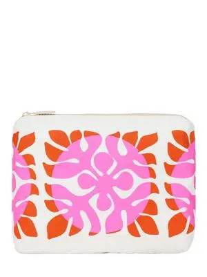 ALOHA COLLECTION Appliqué Zip Pouch Zest