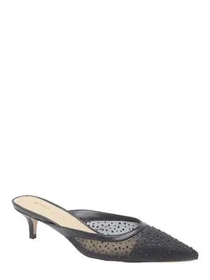 KOKO + PALENKI Piercee Cap Toe Pump - Black Mesh-black Stones