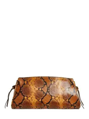 Staud Maude Soft Leather Clutch - Snake