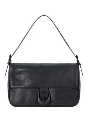 Staud Harlow Leather Shoulder Bag - Black