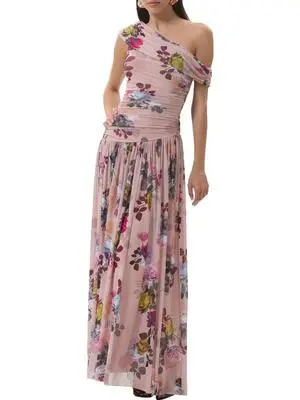 AFRM Marietta Asymmetric Floral Print Dress