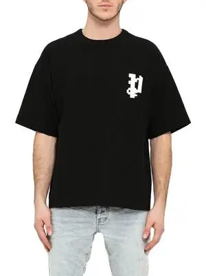 PURPLE BRAND Heavyweight Textured Jersey Graphic T-shirt - Black