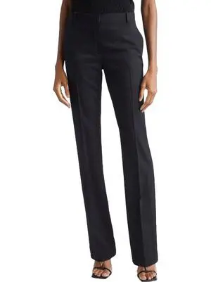 Versace Stretch Wool Grain De Poudre Trousers - Black