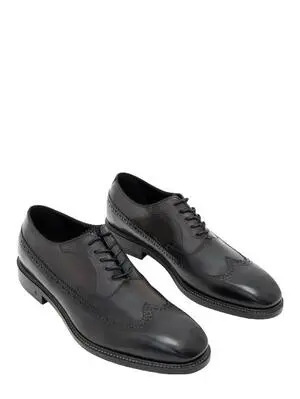 John Varvatos Harrison Longwing Leather Oxford - Charcoal