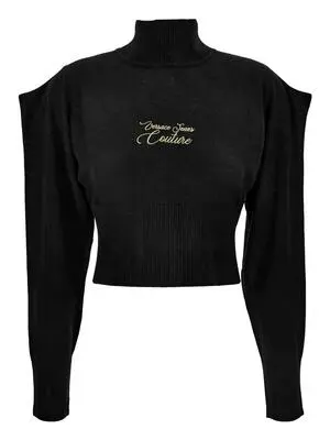 Versace High-neck Puff-sleeve Sweater - Black
