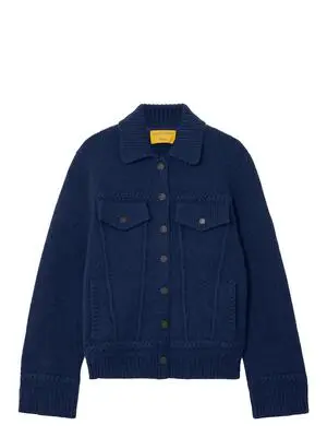 Guest In Residence Cashmere And Wool-blend Denim Jacket - Blue