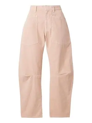 NILI LOTAN Shon Cotton-blend Corduroy Tapered Pants - Neutrals