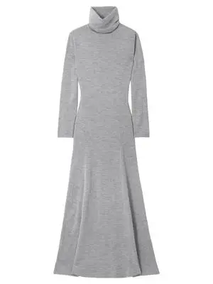 Tove Suzette Wool And Silk-blend Midi Dress - Gray