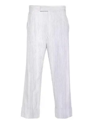 Thom Browne Striped Low-rise Tapered Trousers - Grey