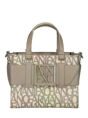 Armani Exchange Logo-plaque Buckle Tote - Brown