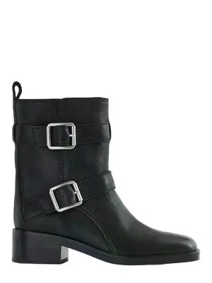 Madewell The Britt Moto Leather Boots - True Black