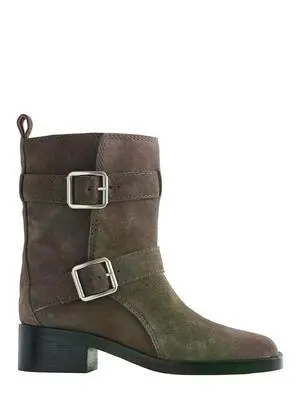 Madewell The Britt Moto Suede Boots - Coastal Granite