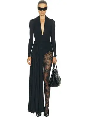 Balenciaga Long Sleeve Swimwear Dress - Black