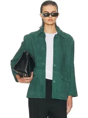 HELSA The Schoolhouse Suede Jacket - Spruce
