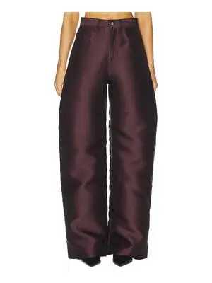 MARQUES' ALMEIDA Heavy Satin Boyfriend Trouser - Burgundy