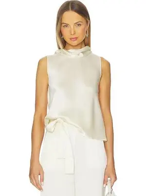 LESET Barb Sleeveless Cowl Neck Top - Creme