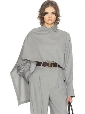 HELSA The Left Bank Layered Shirt - Grey Melange
