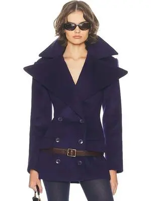 HELSA The Dramatic Collar Pea Coat - Navy