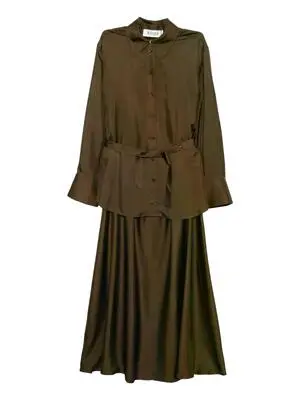 RÓHE Silk Gilet Dress - Brown