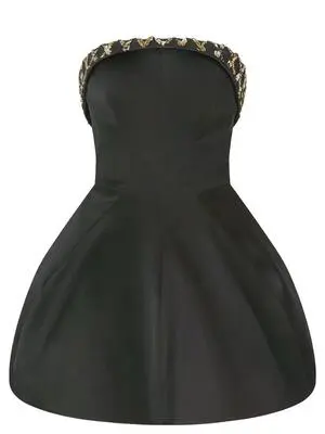 GENNY Embellished Strapless A-line Dress - Black