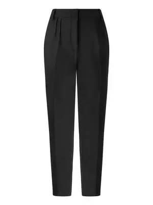 GENNY High-waisted Pleated Trousers - Black