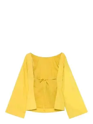 Staud Tie-back Bell-sleeve Top - Yellow