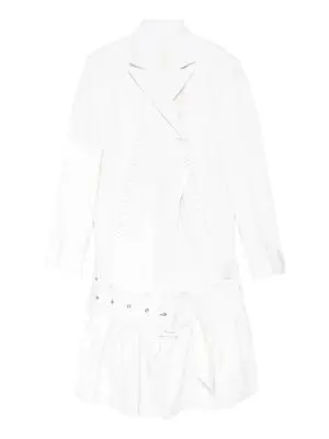 Rokh Button-detailed Double-breasted Coat - White