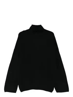 ALLUDE Funnel-neck Sweater - Black