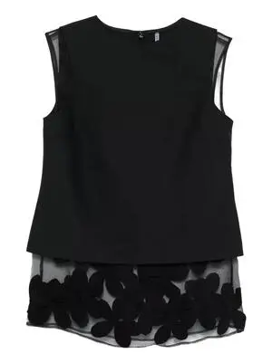 Liviana Conti Sleeveless Flower-applique Blouse - Black