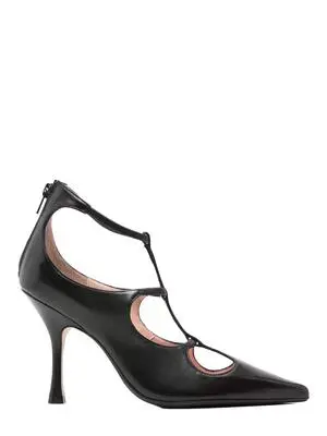 ANNA F. Cut-out Pointed Pumps - Black