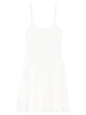 Staud Pleated Sleeveless Dress - White
