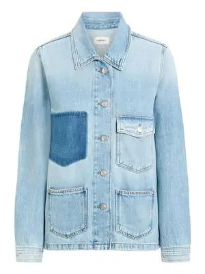 FRAME Faded Denim Trucker Jacket - Light Denim