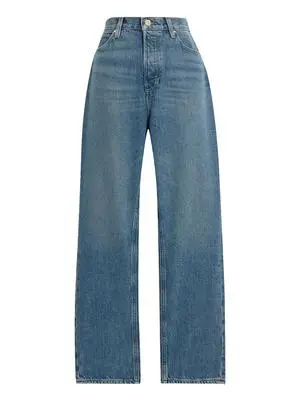 Paige Billy Cropped High-rise Straight-leg Jeans - Mid Denim