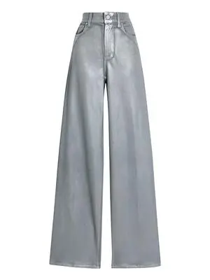 Paige Sasha Metallic Wide-leg Jeans - Silver