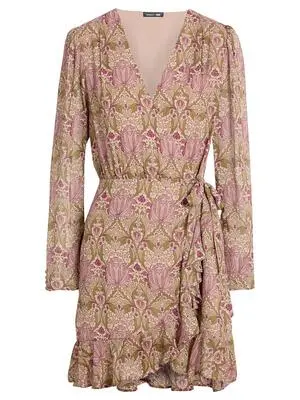 MORRIS & CO. X PAIGE Floral-print Silk-georgette Mini Wrap Dress - Leaf Green