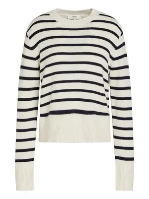 FRAME Striped Cashmere Sweater - Off-white