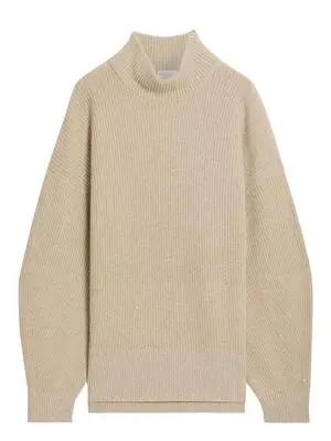 Brunello Cucinelli Sequin-embellished Ribbed-knit Turtleneck Sweater - Beige