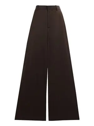 FRAME Twill Wide-leg Pants - Dark Brown