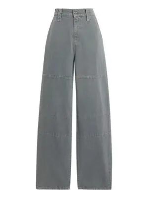 FRAME The Cuffed Utility High-rise Barrel-leg Jeans - Gray