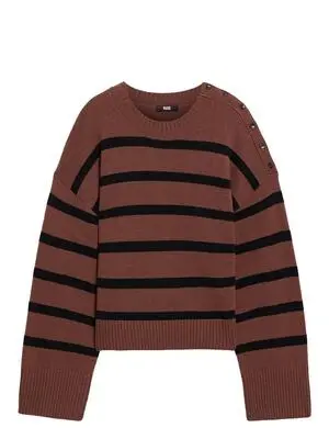 Paige Zofia Striped Intarsia-knit Sweater - Brown