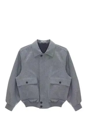 Auralee Moleskin Cashmere Bomber Jacket - Grey