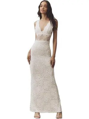 NIGHTCAP Stretch Lace Maxi Dress - White