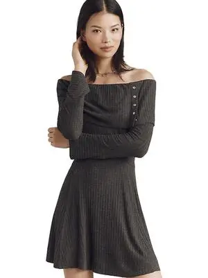 Anthropologie Off-shoulder Sweater Dress - Marl Gray