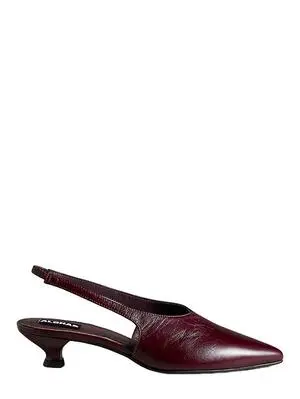 ALOHAS Eros Leather Slingbacks - Burgundy