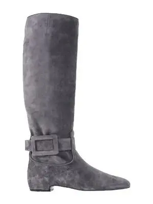 ROGER VIVIER Boots In Soft Leather - Grey