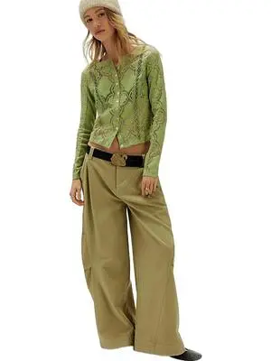 Free People Wide-leg Pants - Eucalyptus
